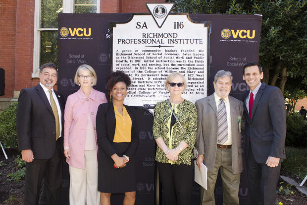 Historical marker commemorating 1917 origin of VCU’s Monroe Park campus ...